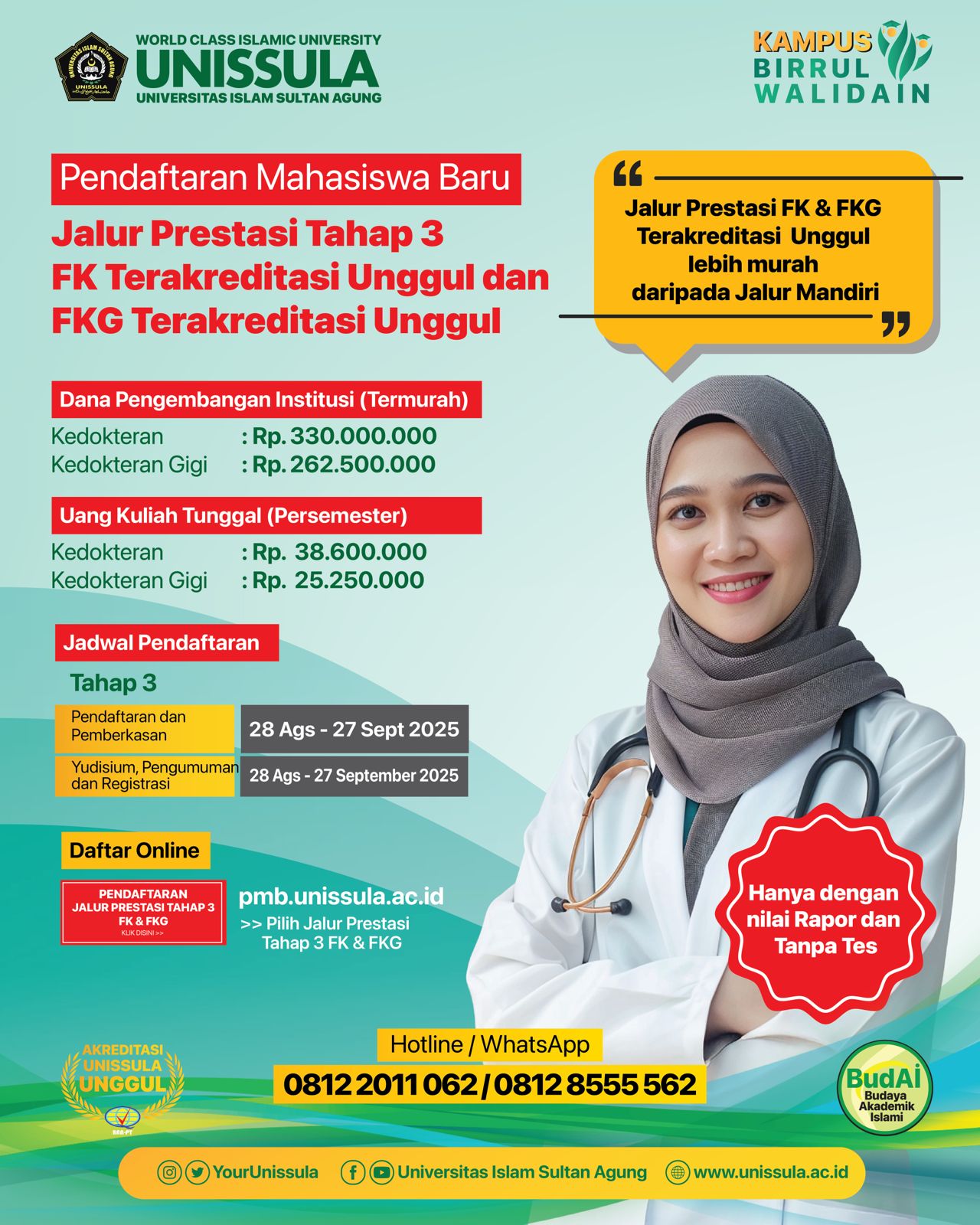 Jalur Prestasi Tahap 3 FK & FKG – PMB UNISSULA